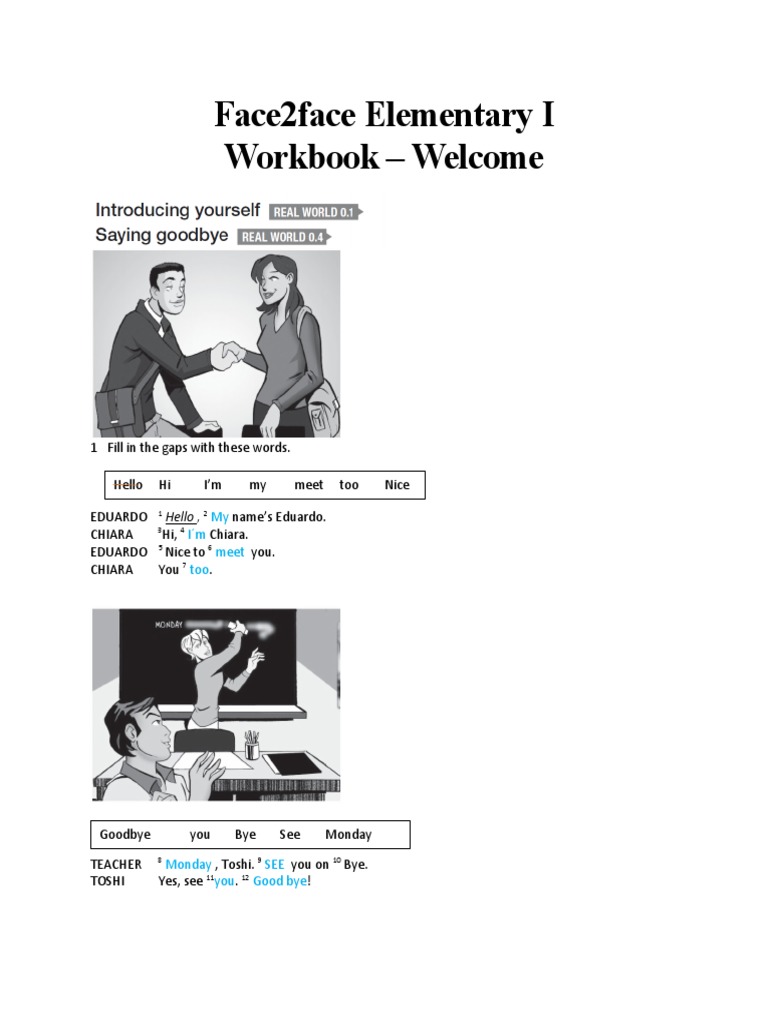 Face2face Elementary Workbook Activities | PDF | Linguistics | Human ...