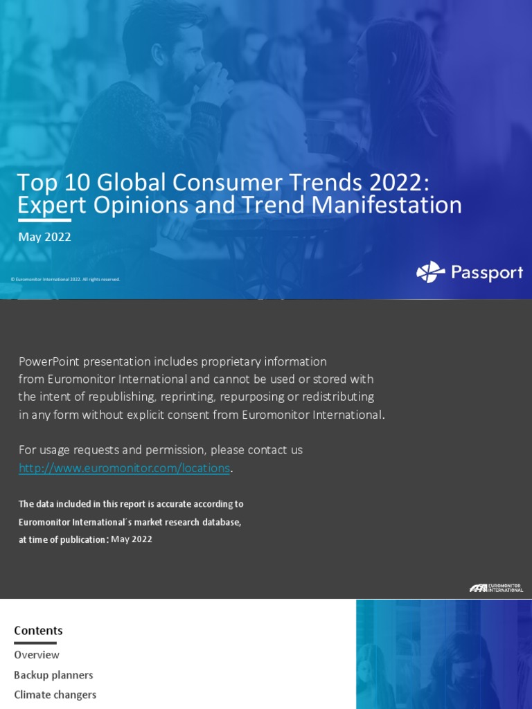 Top 10 Global Consumer Trends 2022 Expert Opinions and TrendManifestation | PDF