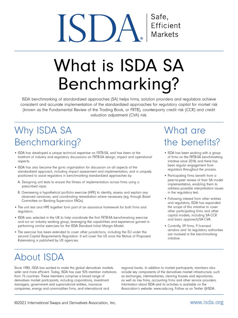 ISDA SA Benchmarking Factsheet | PDF | Derivative (Finance) | Economies