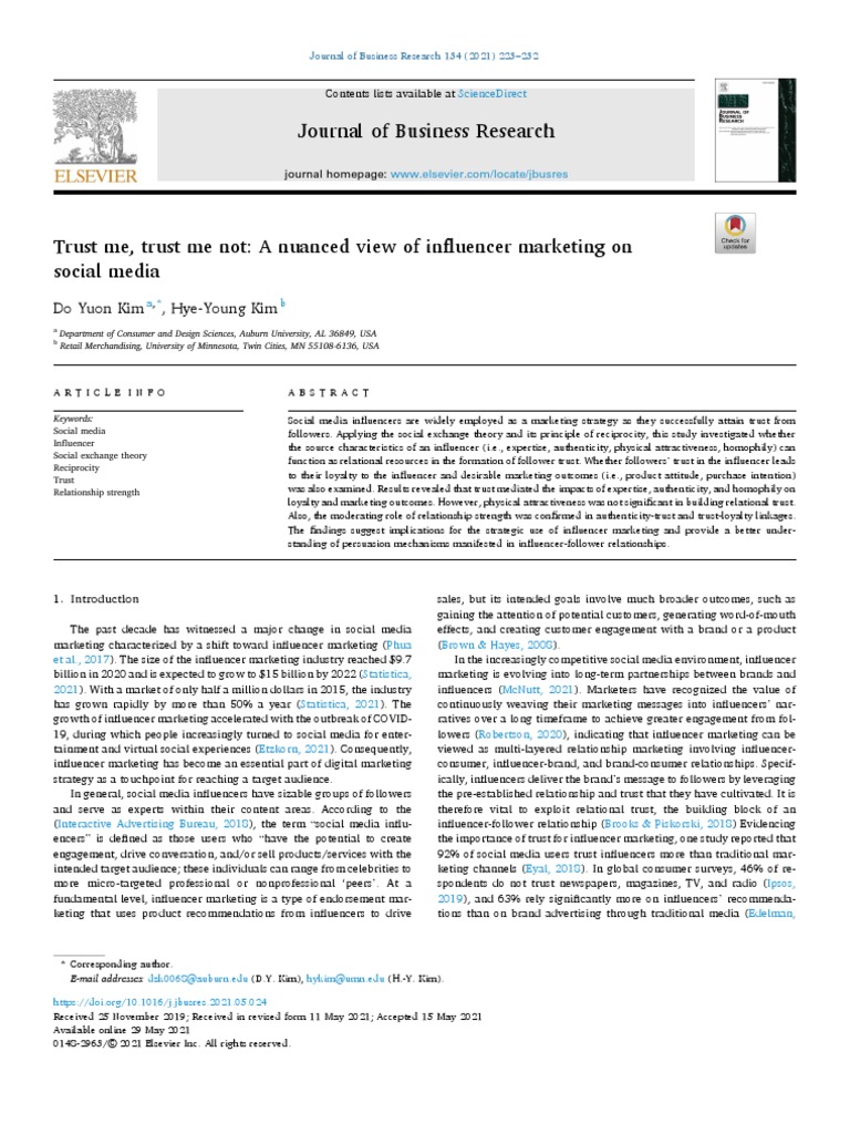 Trust Me, Trust Me Not - A Nuanced View of Influencer Marketing On ...