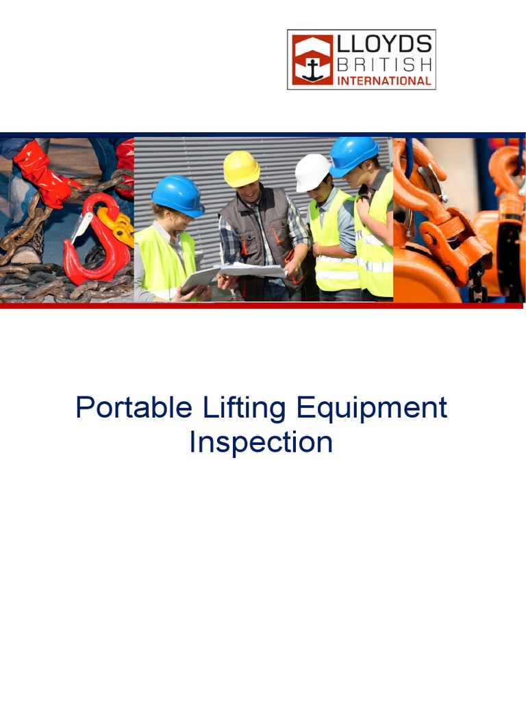 Lifting Equipment Inspection Overview | PDF | Rope | Machines
