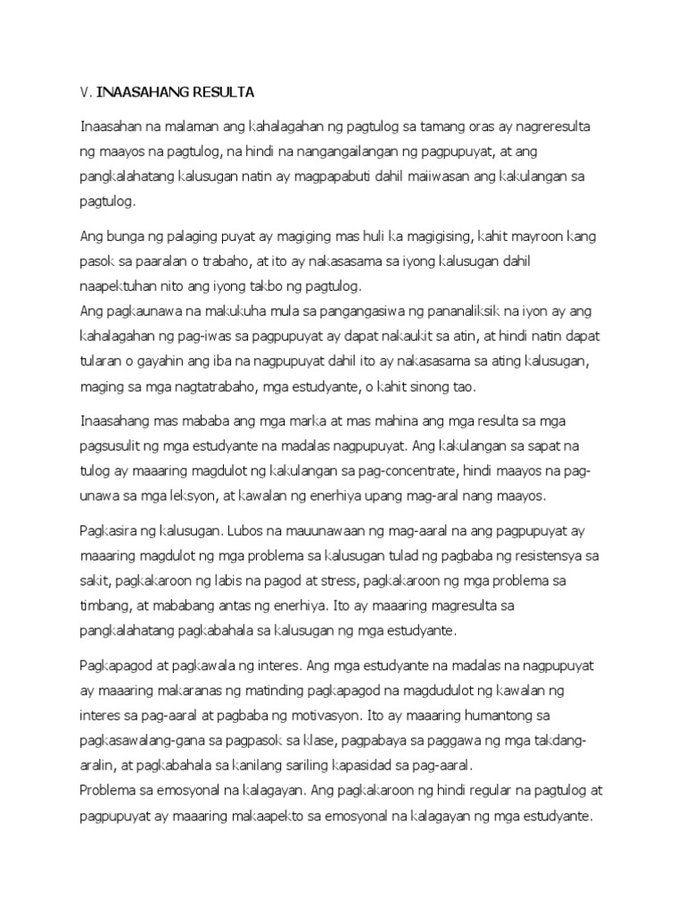 PT 3 - Inaasahang Resulta at Sanggunian | PDF | Kesehatan Holistik