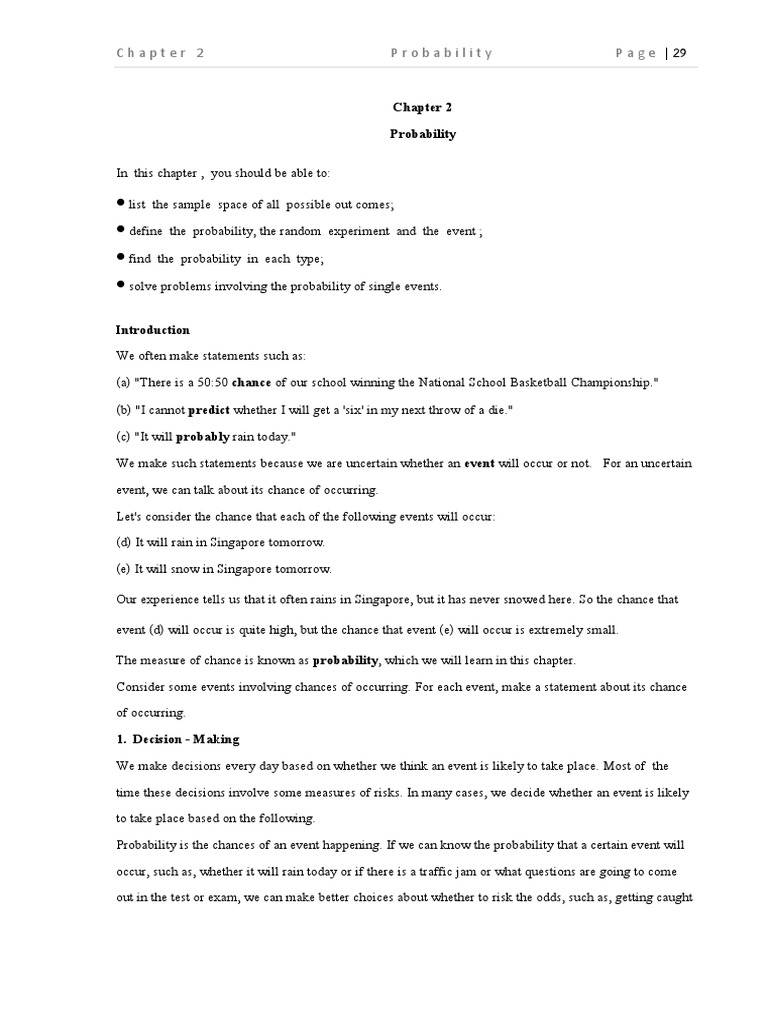 Chapter 2 Probability | Download Free PDF | Probability | Numbers