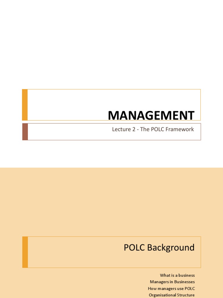 Lecture 2 - The POLC Framework | PDF | Strategic Planning | Motivation