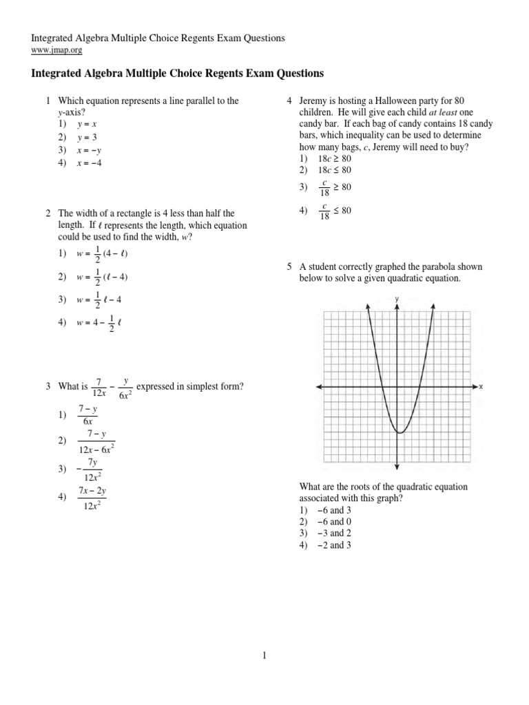 570 Act m1 - Algebra1 Q-A | PDF | Quadratic Equation | Equations