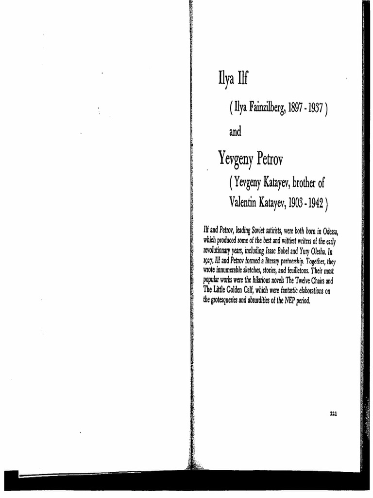 Ilya Ilf-Yevgeny Petrov - How The Soviet 'Robinson' Was Written | PDF