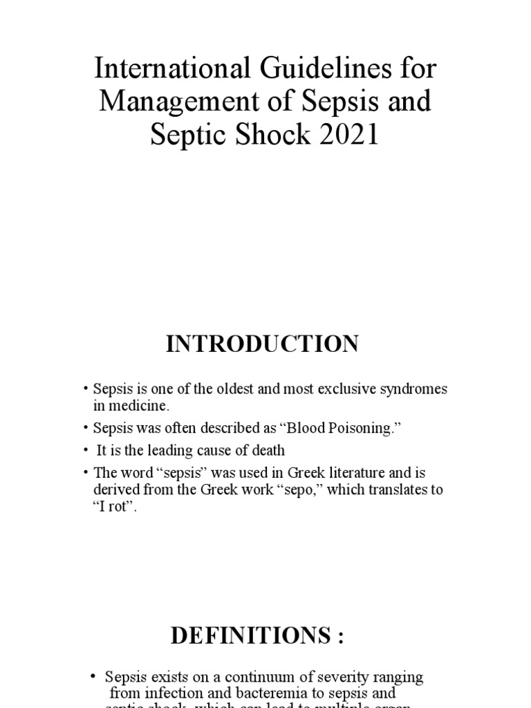 Ssc 2021 Guidelines Ppt | PDF | Sepsis | Shock (Circulatory)