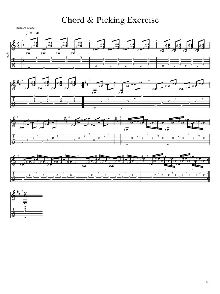 Chord & Picking Exercise | PDF | European Musical Instruments | Celtic ...