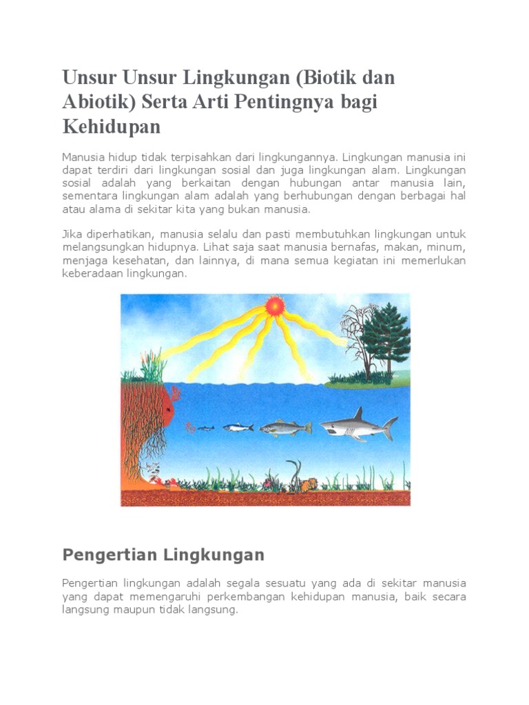 Pengertian Lingkungan Biotik dan Abiotik | PDF