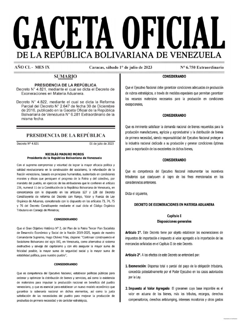 Decreto de Exoneracion Jul 2023 | PDF