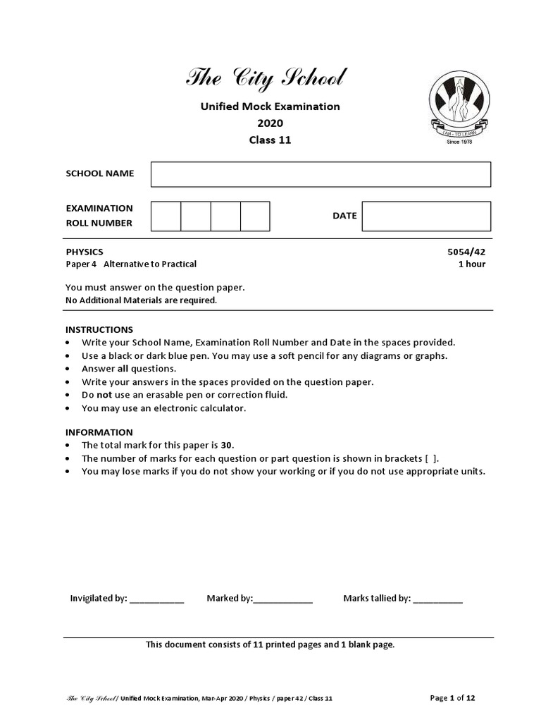 Physics Class 11 P4 QP-Revised | PDF