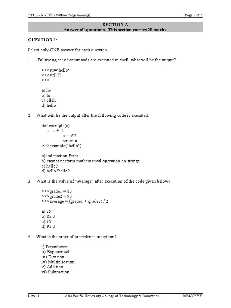 Exam-Paper-PYP-VD1 | PDF