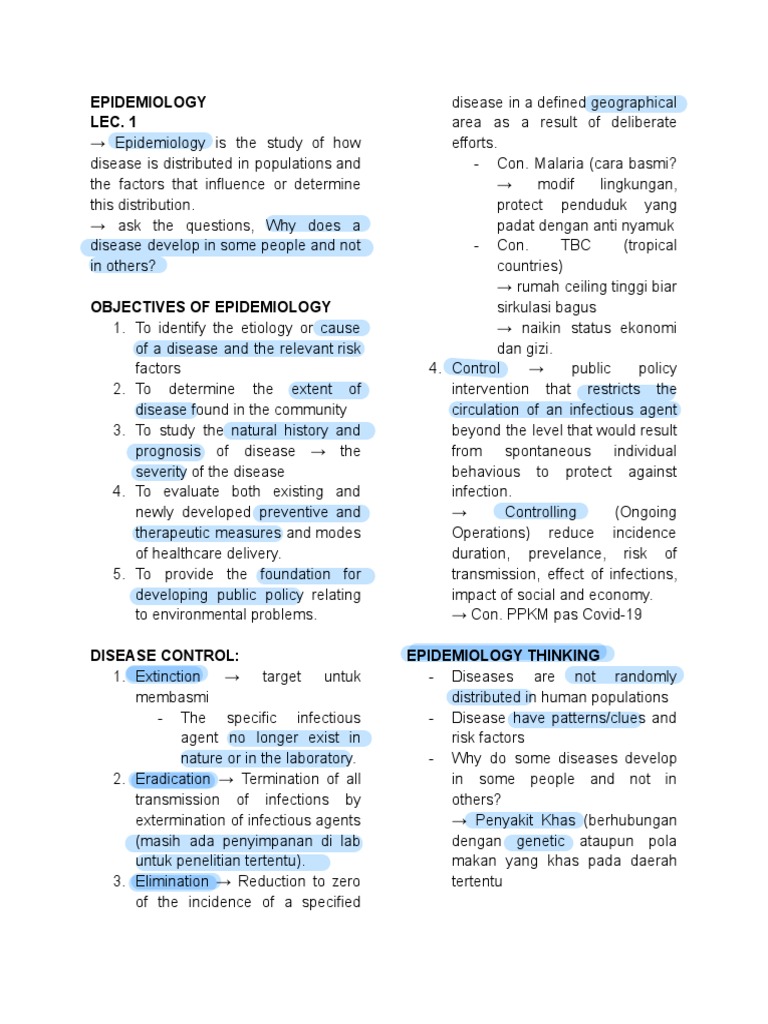Epidemiology Lec Notes | PDF | Myocardial Infarction | Dystonia Epidemiology Lec Notes | PDF | Myocardial Infarction | Dystonia