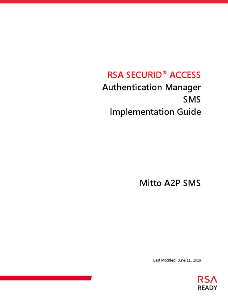 Mitto A2PSMS RSA SecurID Access AuthMan8.4 SMS | PDF | Proxy Server | Internet