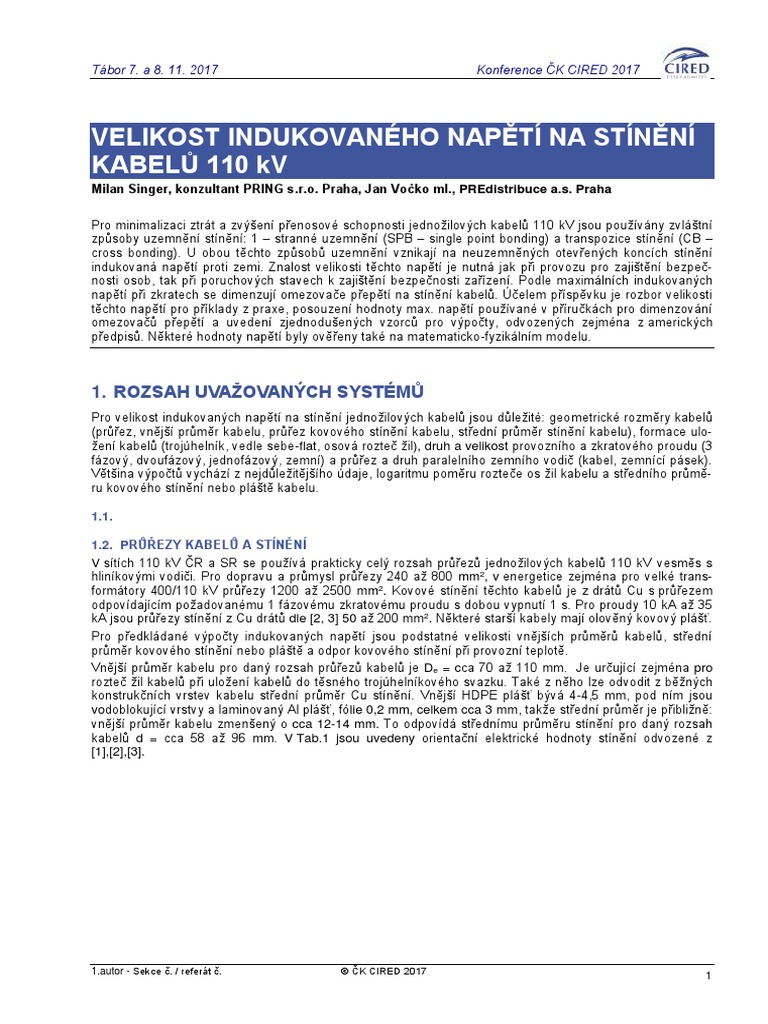 CIRED 2017 Indukované Napětí | PDF