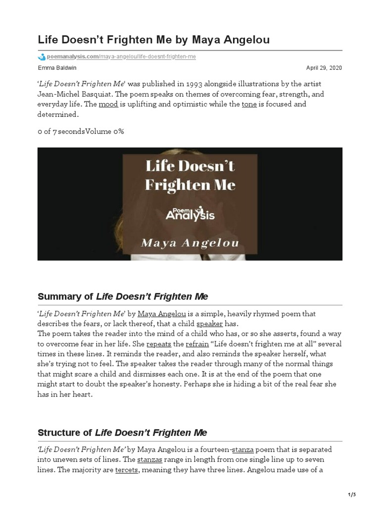 Life Doesn't Frighten Me | PDF | Poetry