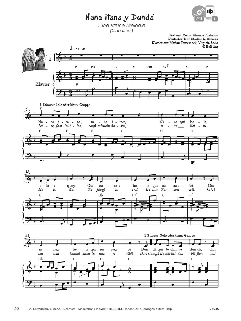 Nana Itana y Dundá - M.Tirabaso - A Cantar Helbling | PDF