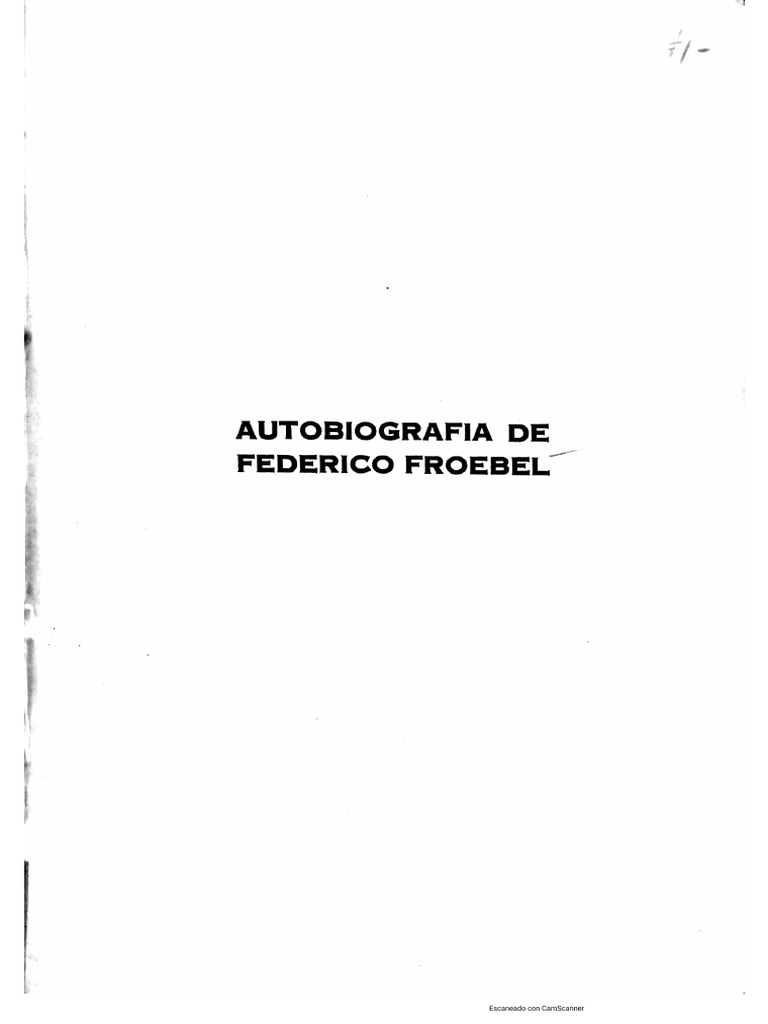 Autobiografía de Froebel - Bertha Von Glumer | PDF