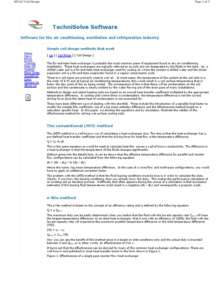 HVAC Coil Design Software for Wet and Dry Coils | PDF | Air ...