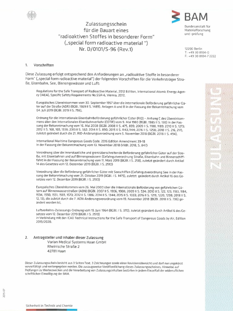 BAM - Special Form Certificate - D-0101-S-96 (Rev 1) - Exp 27 Apr 2025 ...