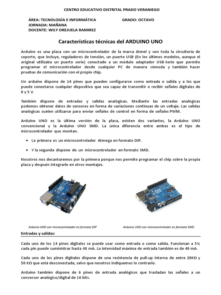 Características Arduino | PDF