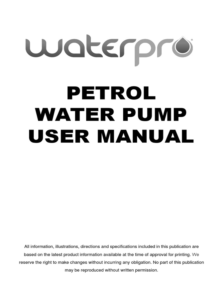 WATERPRO - Petrol Engine Driven Pump - Manual | PDF