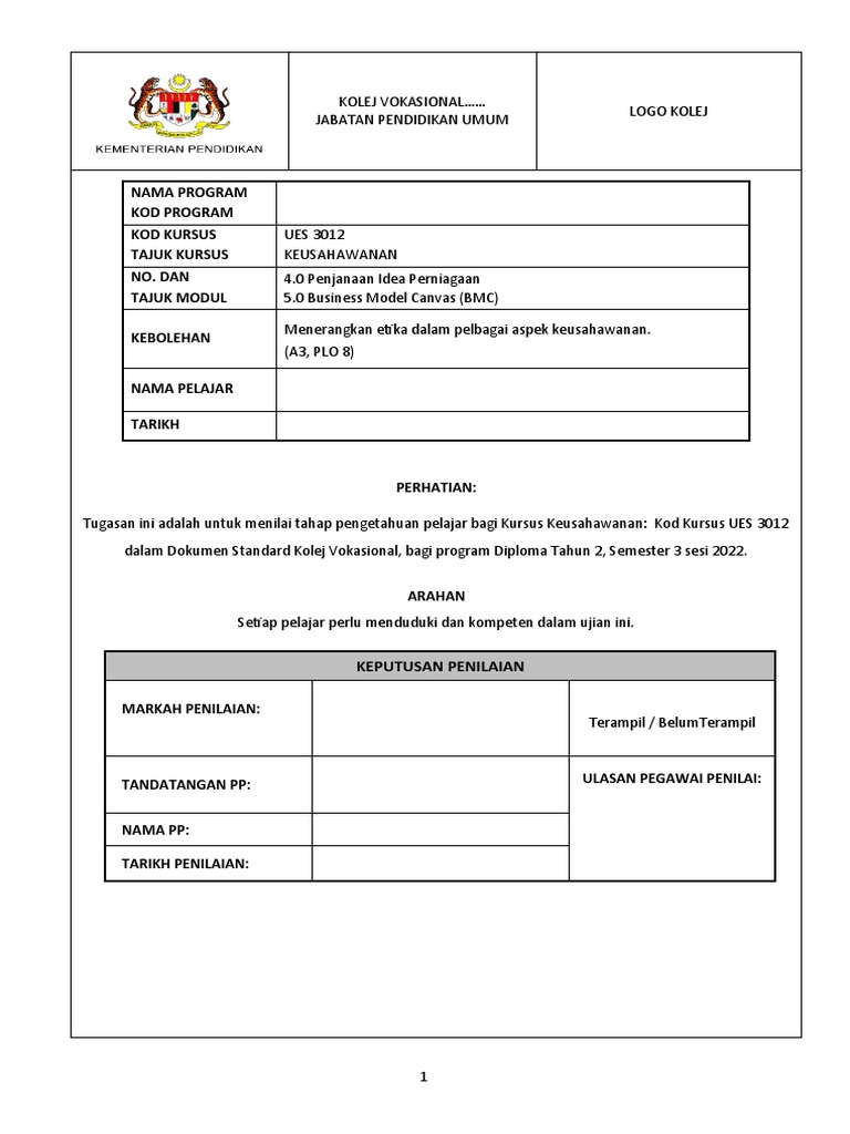 PB Folio Keusahawanan | PDF