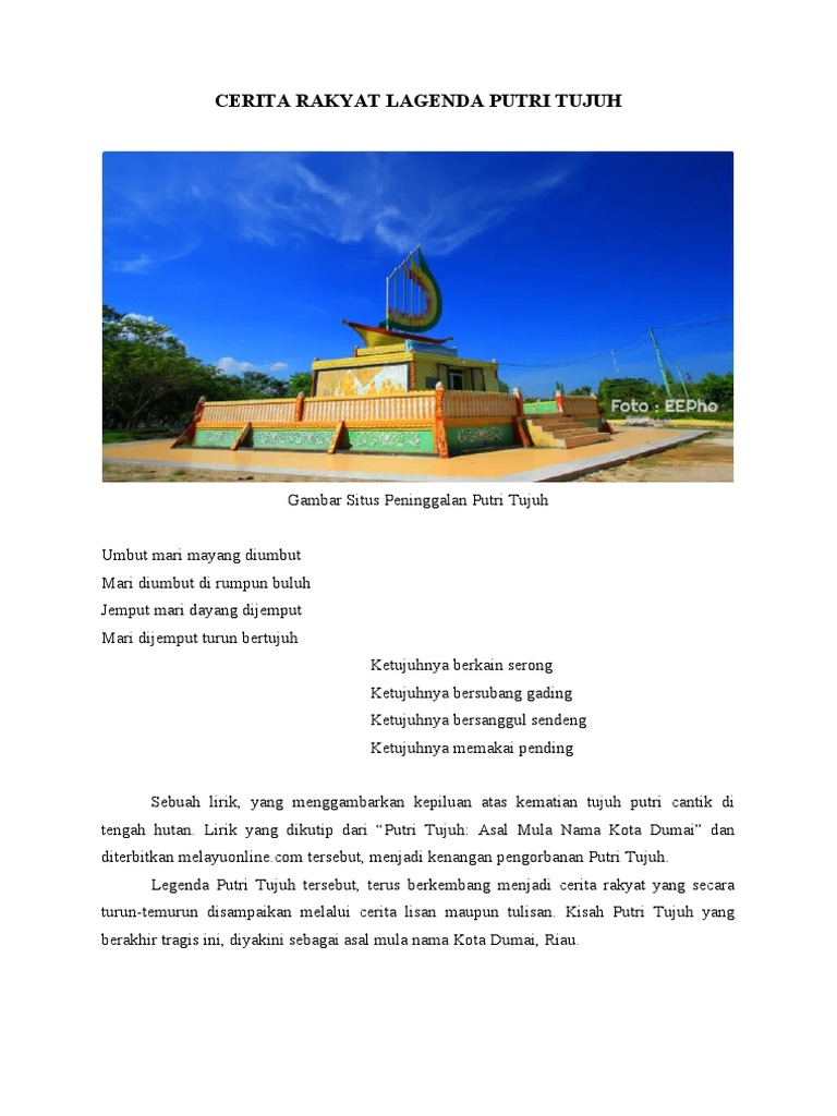 CERITA RAKYAT LAGENDA PUTRI TUJUH | PDF