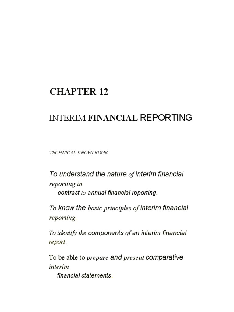 C12 - Interim Financial Reporting | PDF | Financial Statement | Income ...