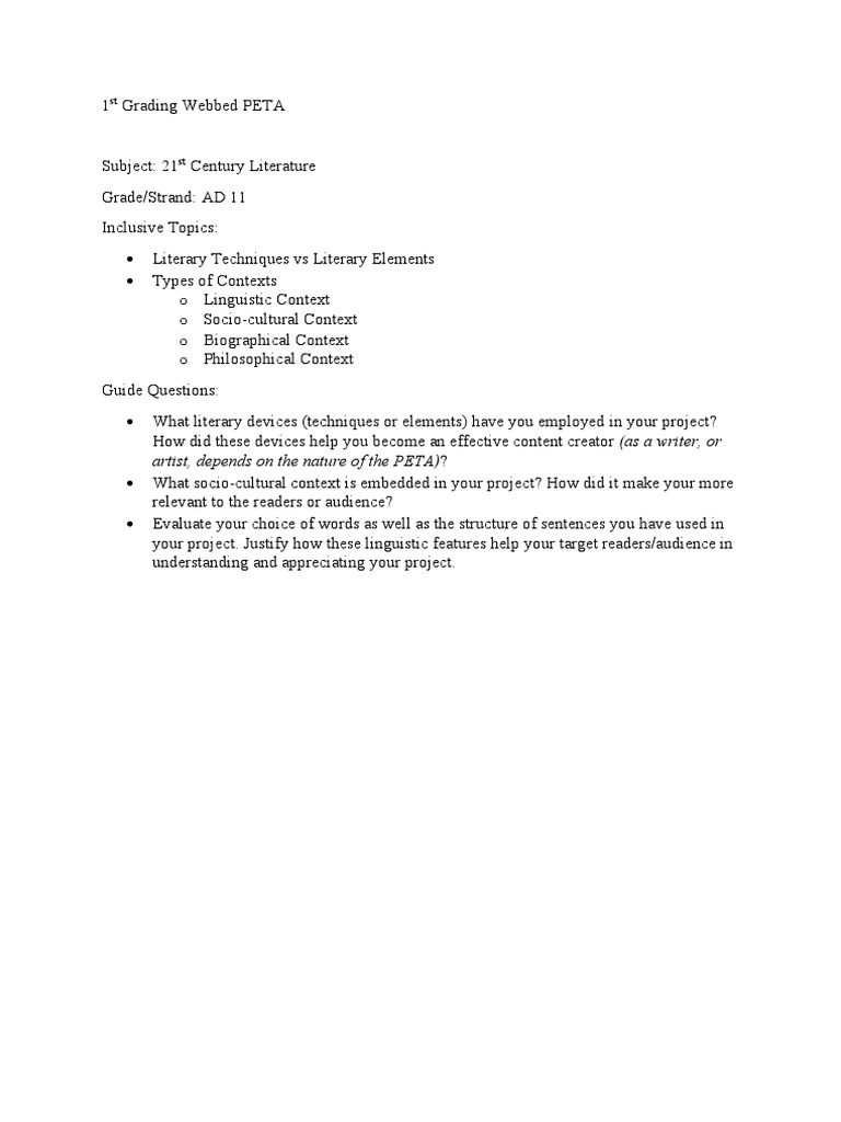 21stCenturyLit PETA Integration | PDF | Social Science | Art