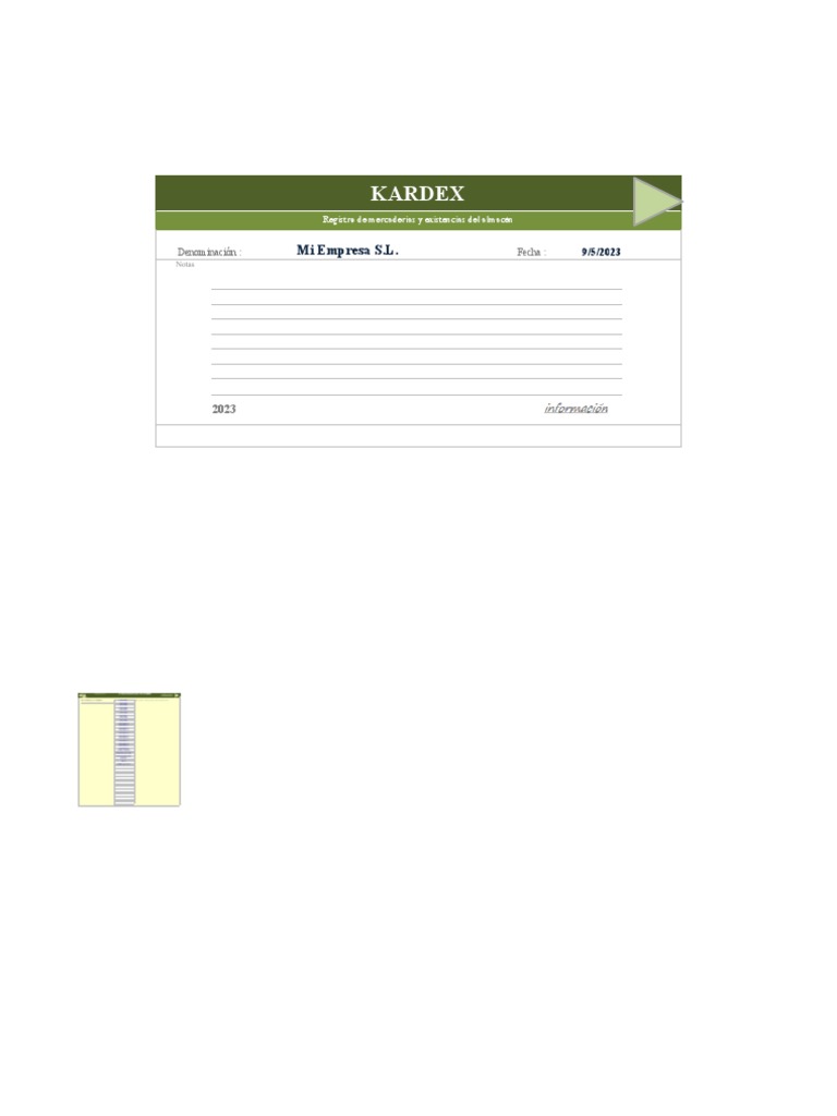 Kardex de Inventario en Excel | PDF | Inventario | Microsoft Excel