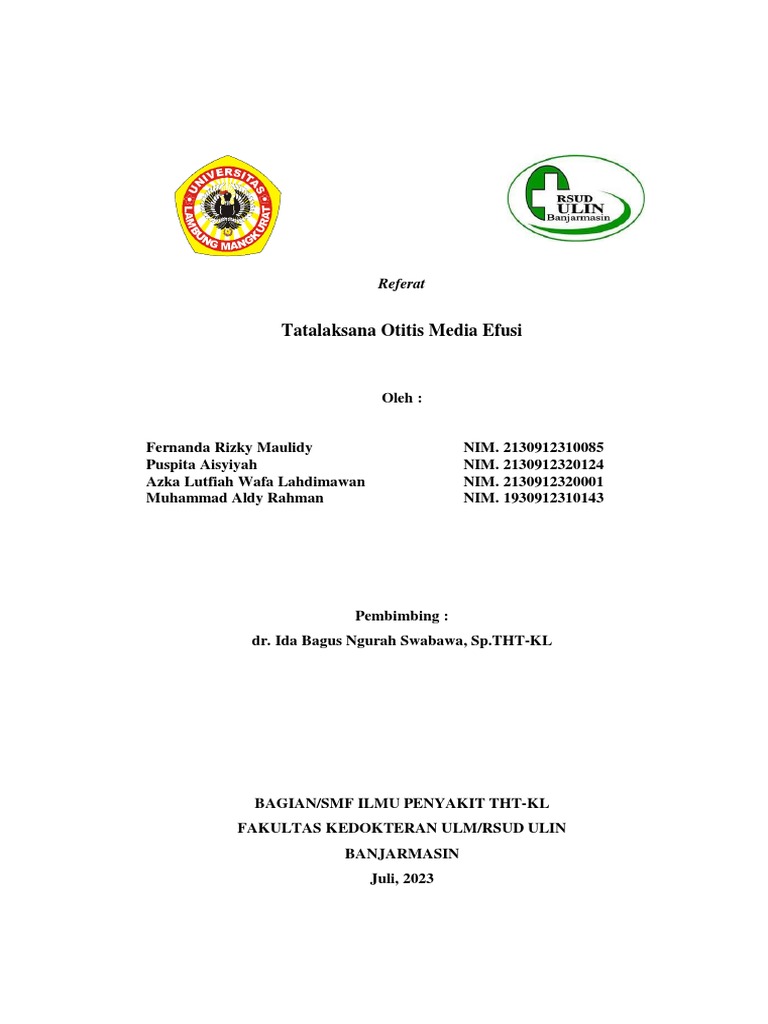 Referat Otitis Media Efusi | PDF