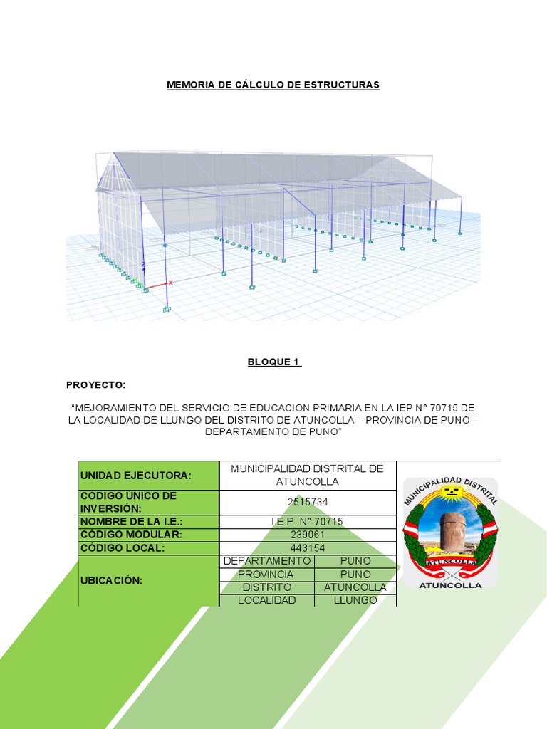 Memoria de Calculo Estructuras - Bloque 01 | PDF | Viga (Estructura ... Memoria de Calculo Estructuras - Bloque 01 | PDF | Viga (Estructura ...