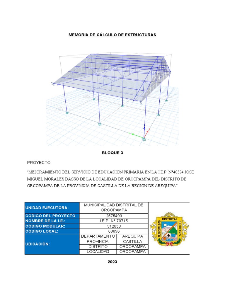 Memoria Descriptiva Estructuras - Bloque 3 | PDF | Viga (Estructura) | Fundación (Ingeniería)