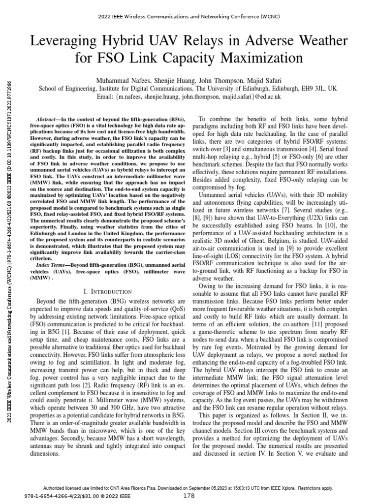 Leveraging Hybrid UAV Relays in Adverse Weather For FSO Link Capacity ...