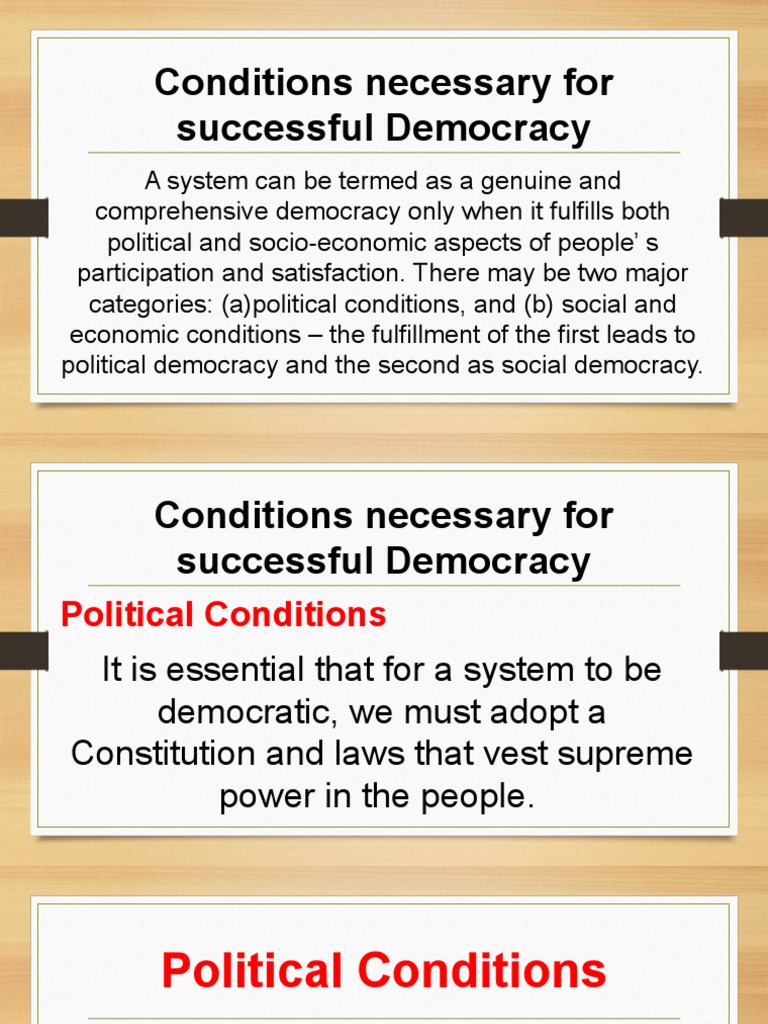 Conditions Necessary For Successful Democracy | PDF | Democracy ...