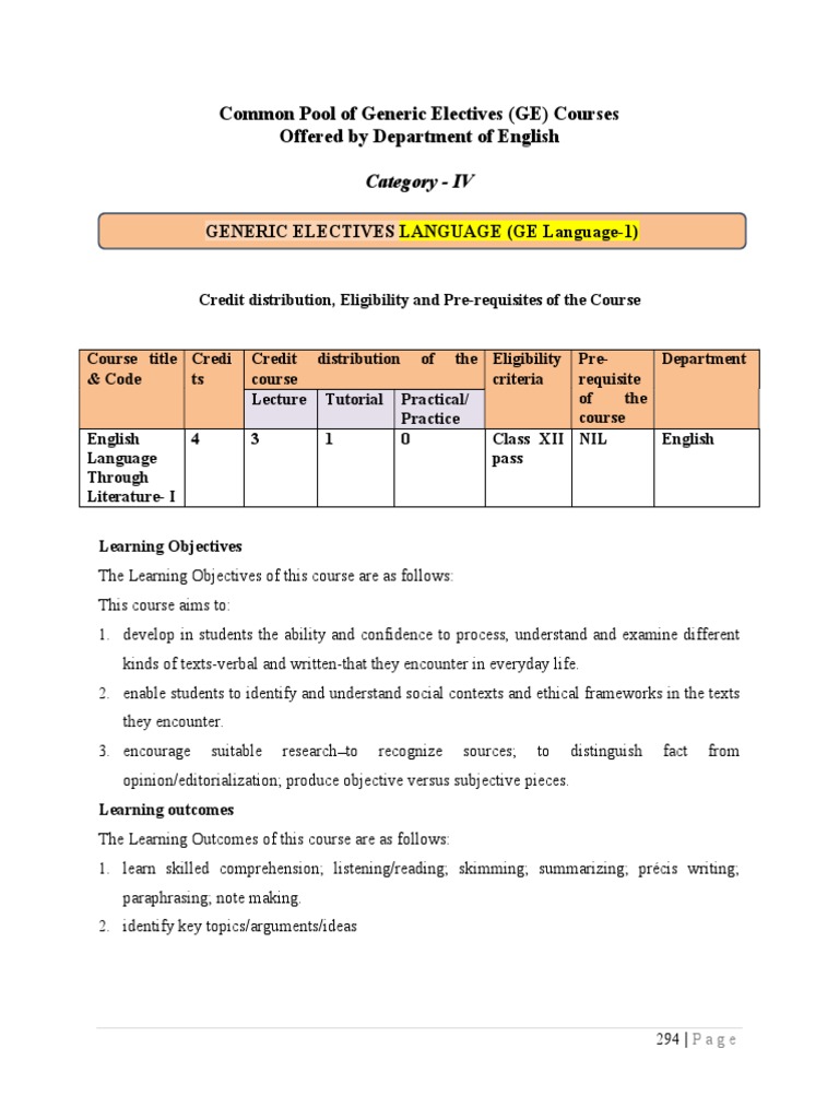 GE English Language Pool S1 N S2 | PDF | English Language | Reading ...