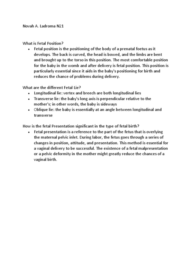 Fetal Position and Birth Insights | PDF | Self-Improvement