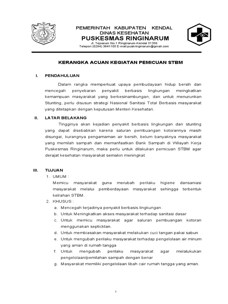Pemicuan STBM di Puskesmas Ringinarum | PDF