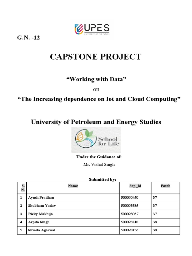 Capstone Project | PDF | Internet Of Things | Cloud Computing