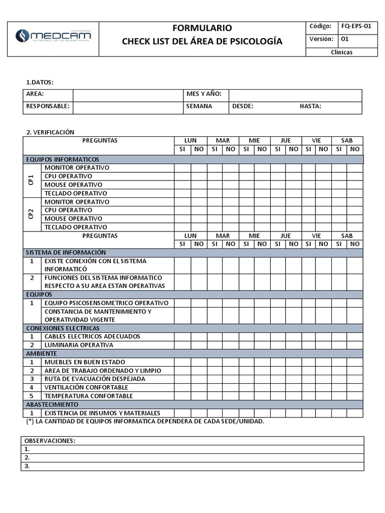 Check List 2023 | PDF