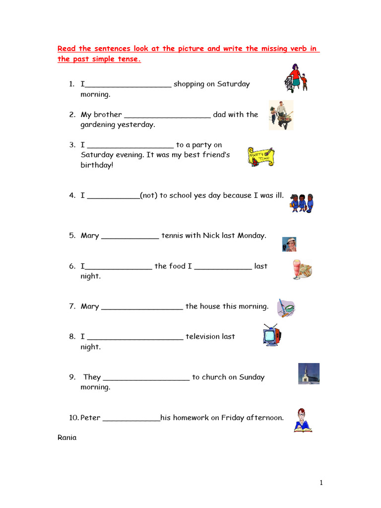 Past Simple Handout | PDF