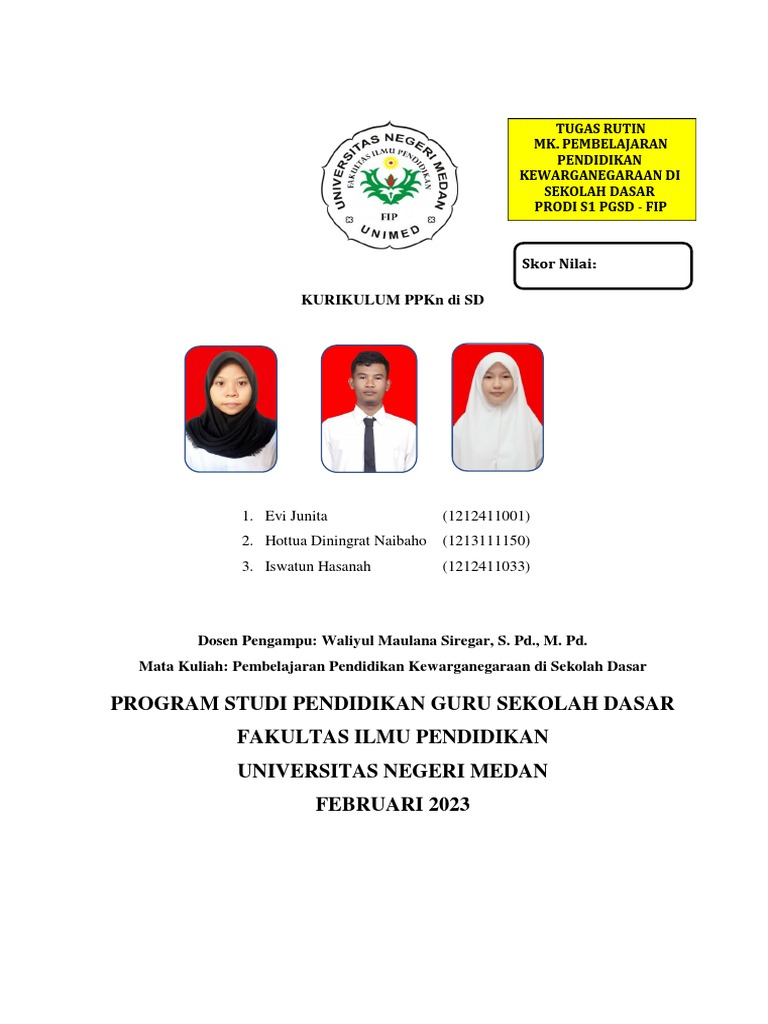 MAKALAH KELOMPOK 3 PEMBELAJARAN PPKN SD | PDF