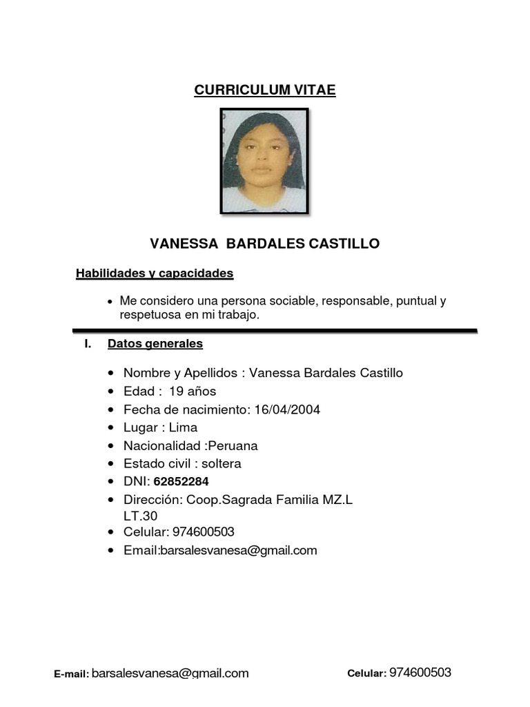 Vanessa CV | PDF