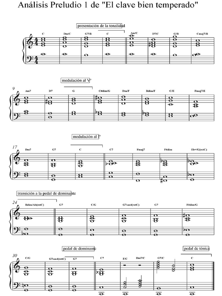 Preludio 1 de El Clave Bien Temperado | PDF