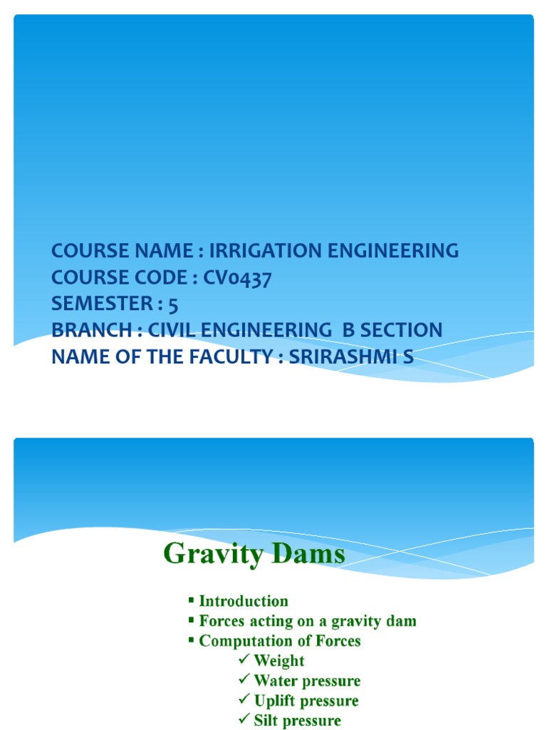 Gravity Dam 1 | PDF | Dam | Pressure