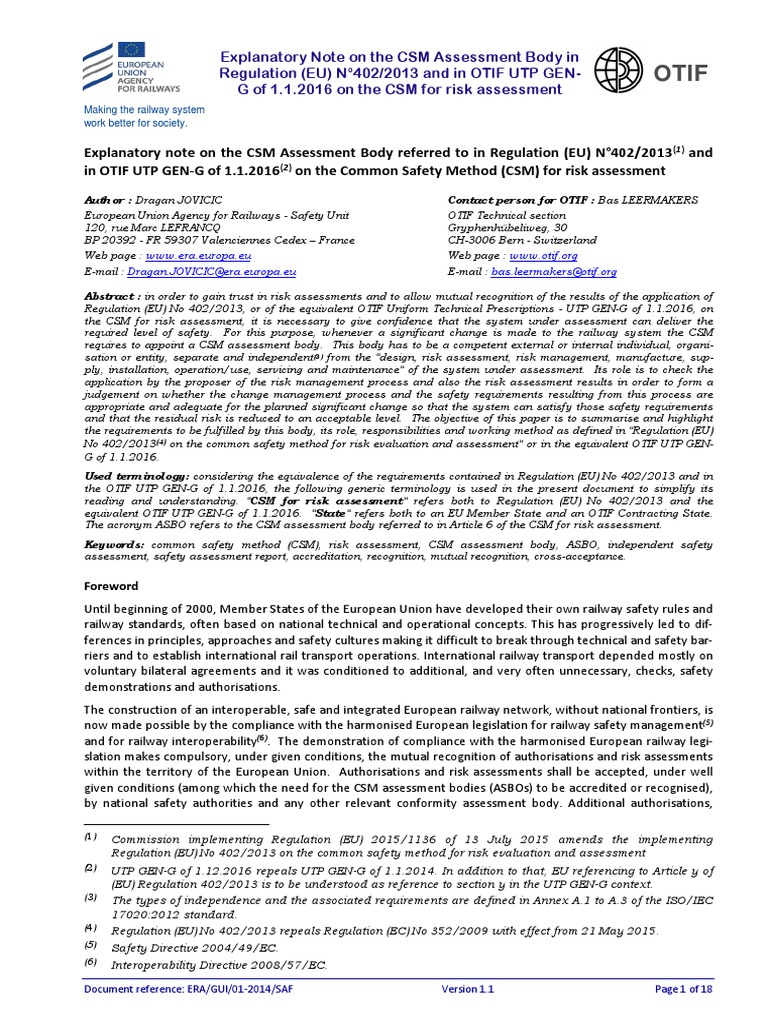 Era Gui 01 2014 Saf - en | PDF | Risk | Risk Management