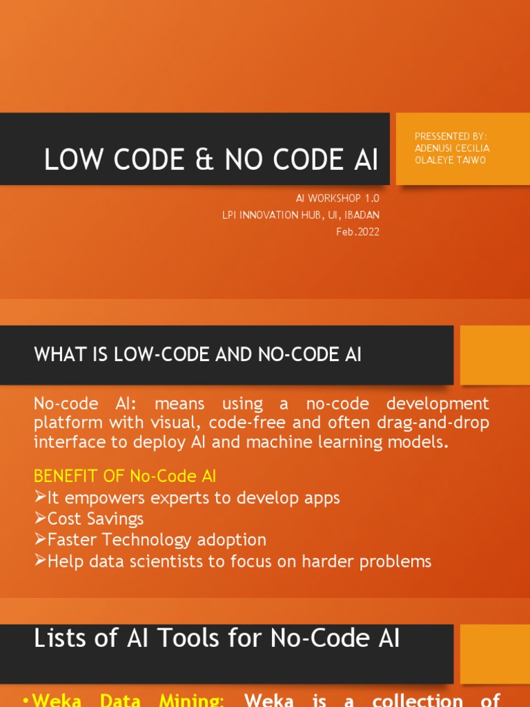 Low Code No Code Ai Presentation | PDF | Artificial Intelligence ...