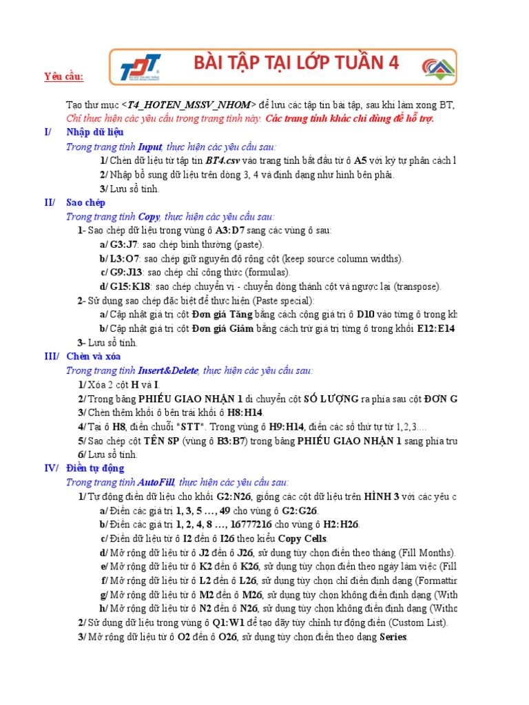 Bai Tap Tai Lop Tuan 4 | PDF