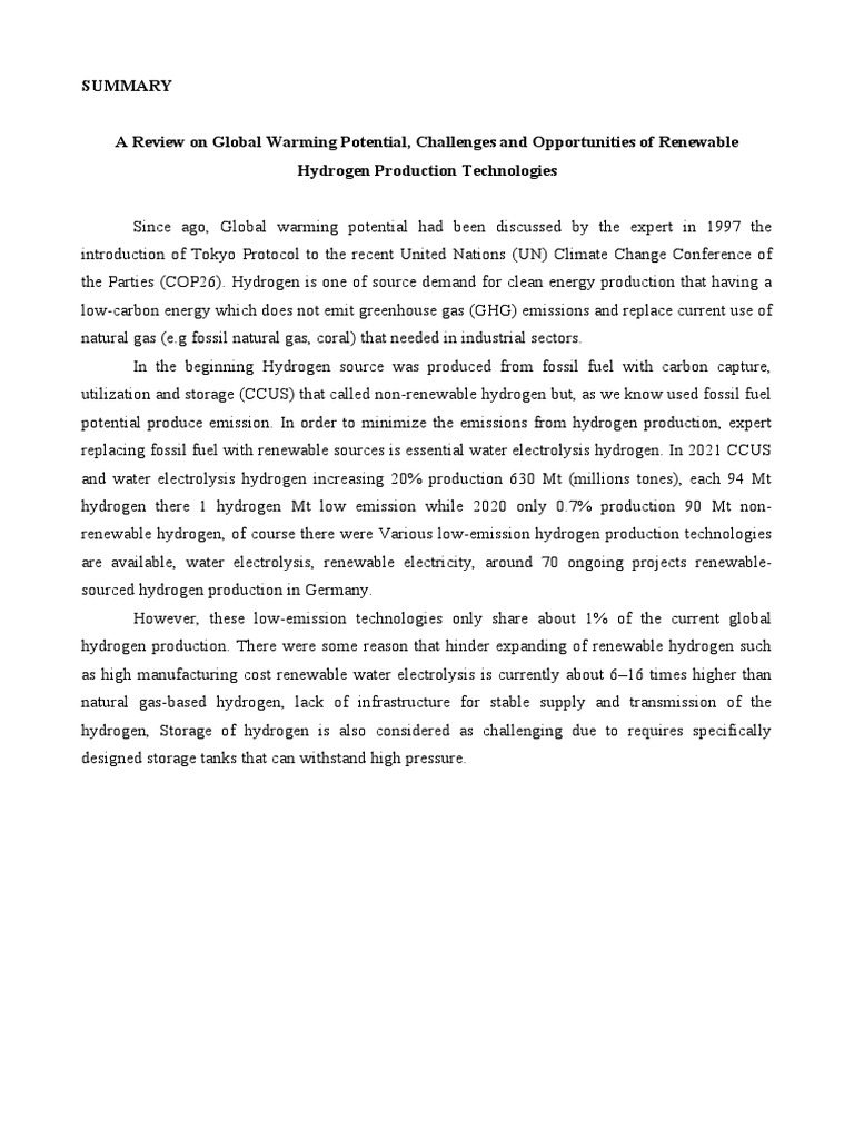 A Review On Global Warming Potential, Challenges and Opportunities of ...